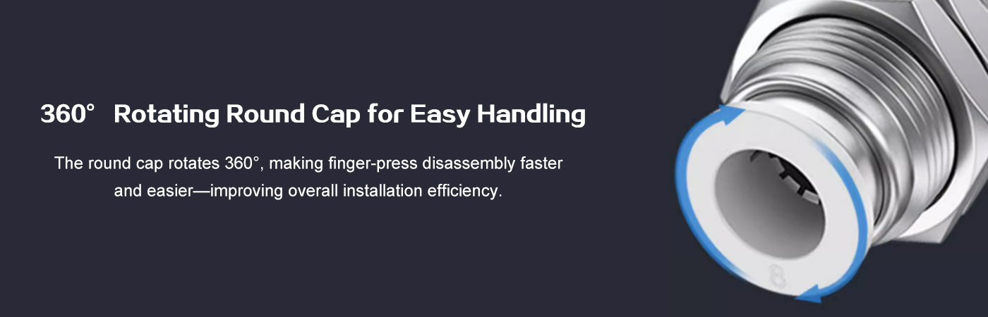 PM Bulkhead Union Pneumatic Fitting | Panel Mount Connector