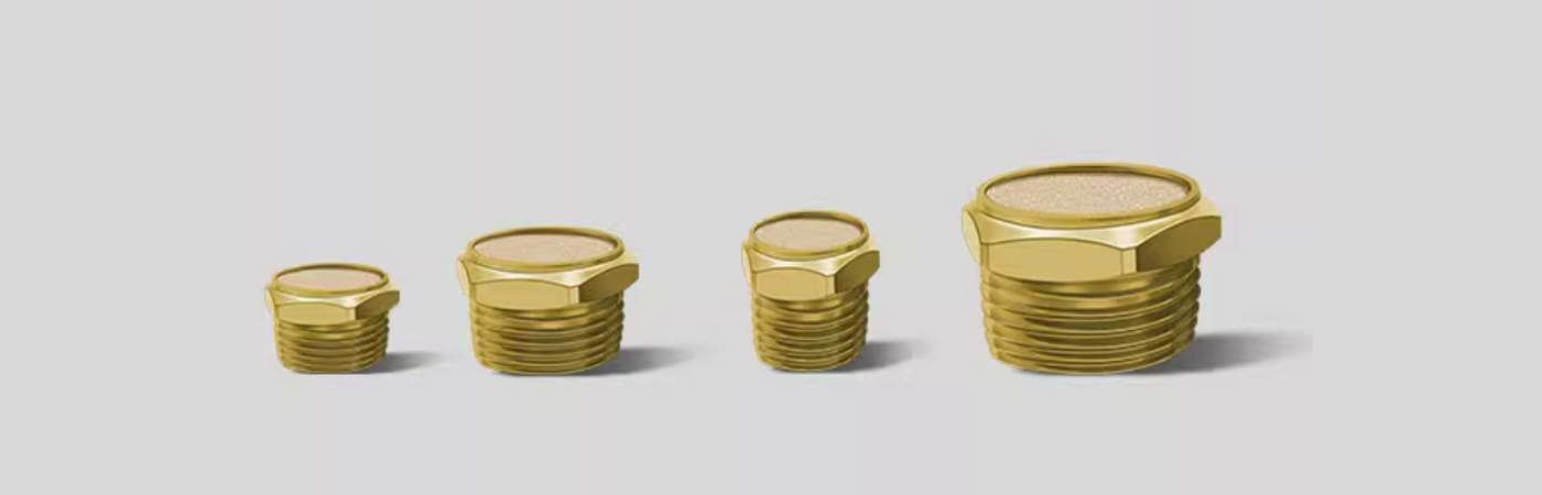 SLM Muffler All Copper Flat Pneumatic Fitting | Silencer